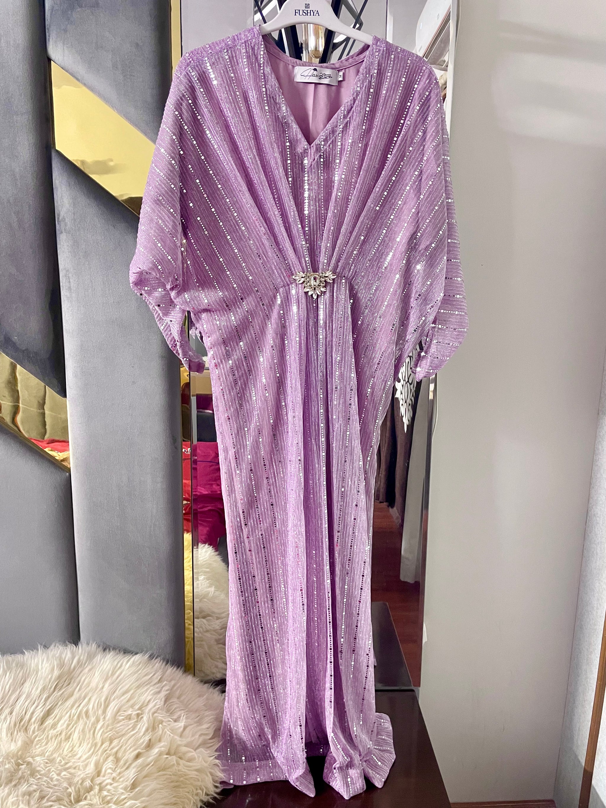 Lilac Moonlight Sequins Kaftan